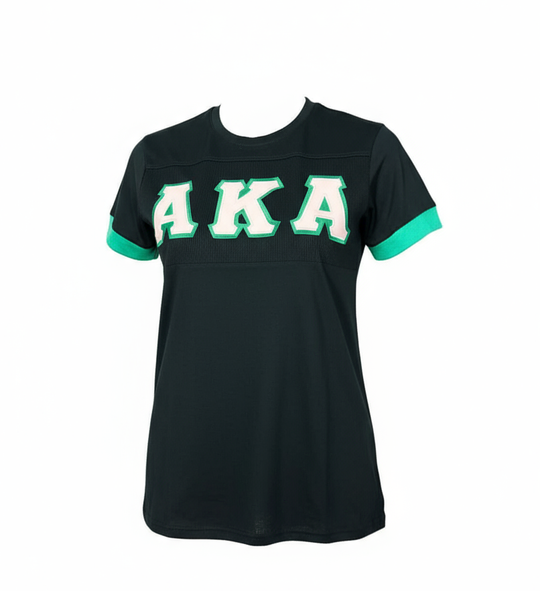 Alpha Kappa Alpha® Black Tee with Green Trim – A&W Greek Shop