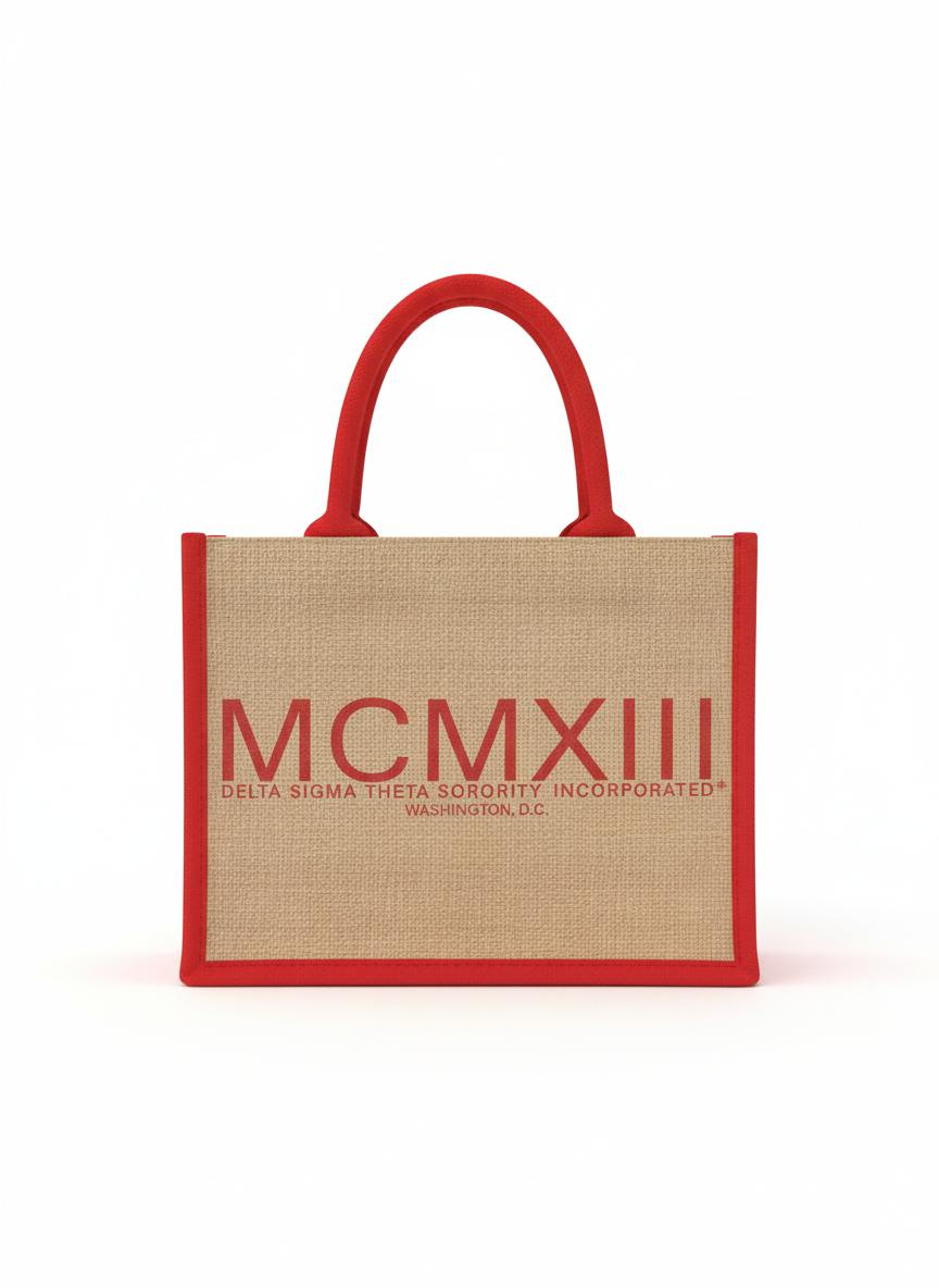 Delta Sigma Theta® MCMXIII Founders Jute Tote | A&W Greek Shop