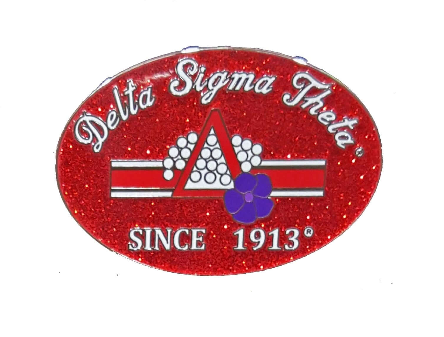 Delta Pins - Red Glitter Oval – A&W Greek Shop